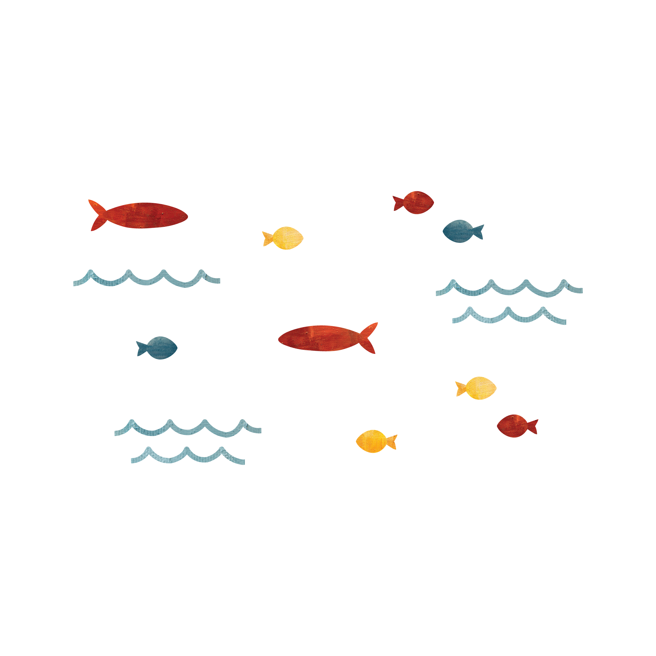 PLAYFUL Fish Fabric Wall Decal for Kids