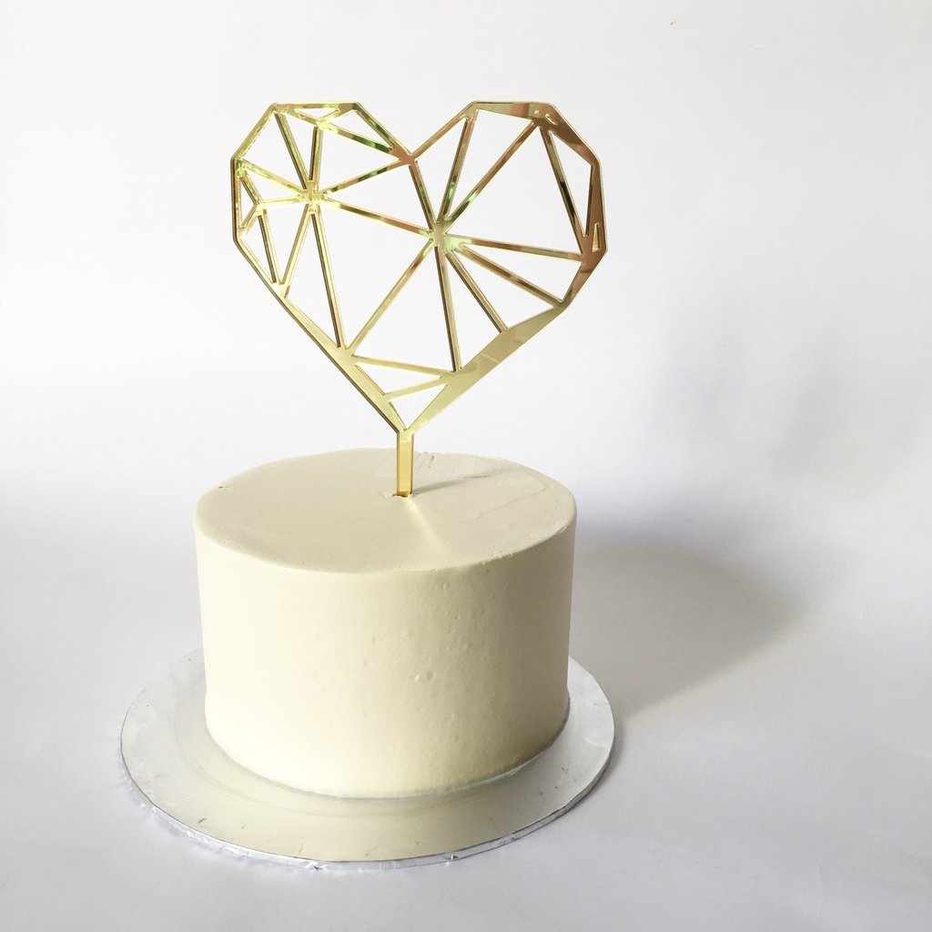 Urban Li'l Geometric Heart Cake Topper