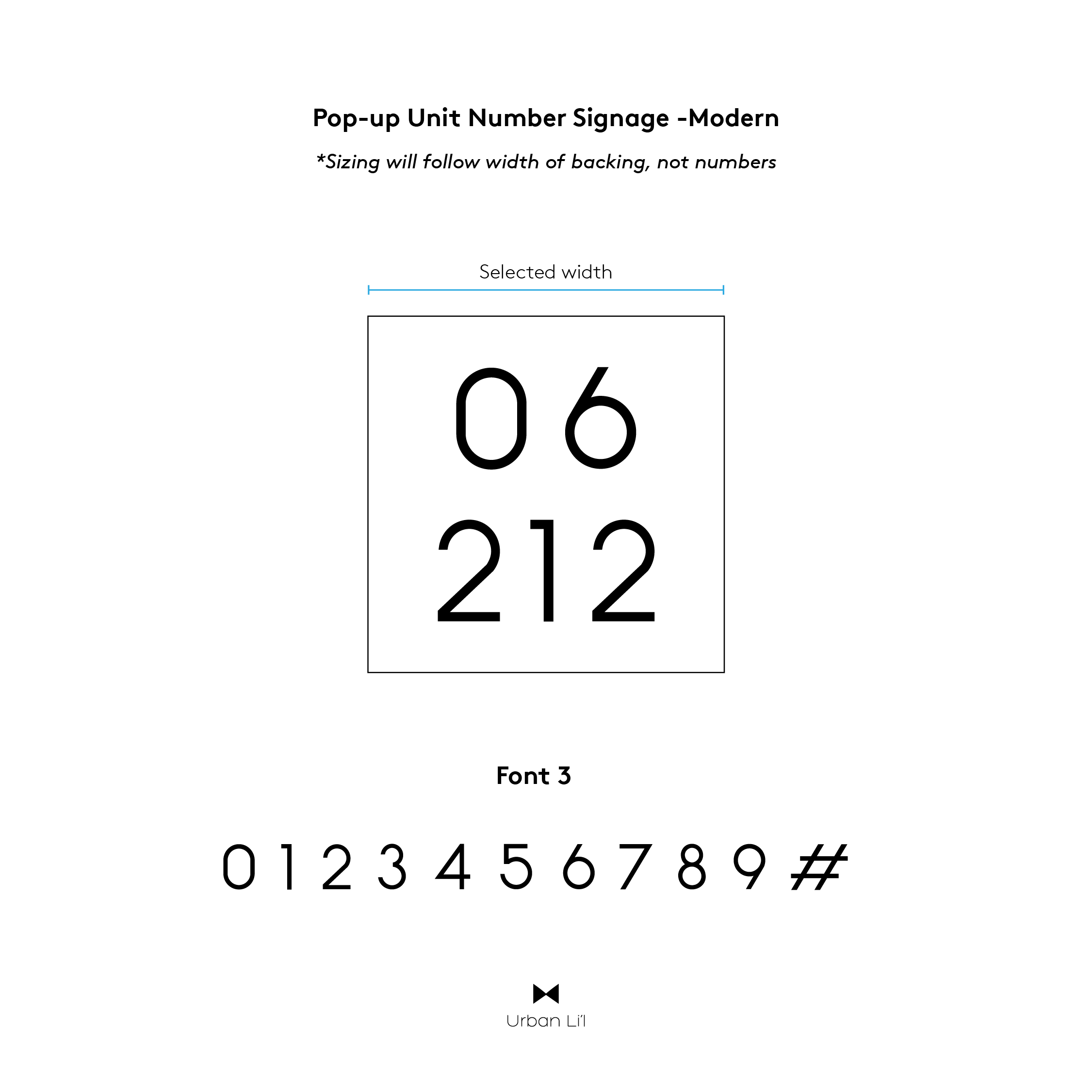 Pop-up Unit Number Signage -Modern