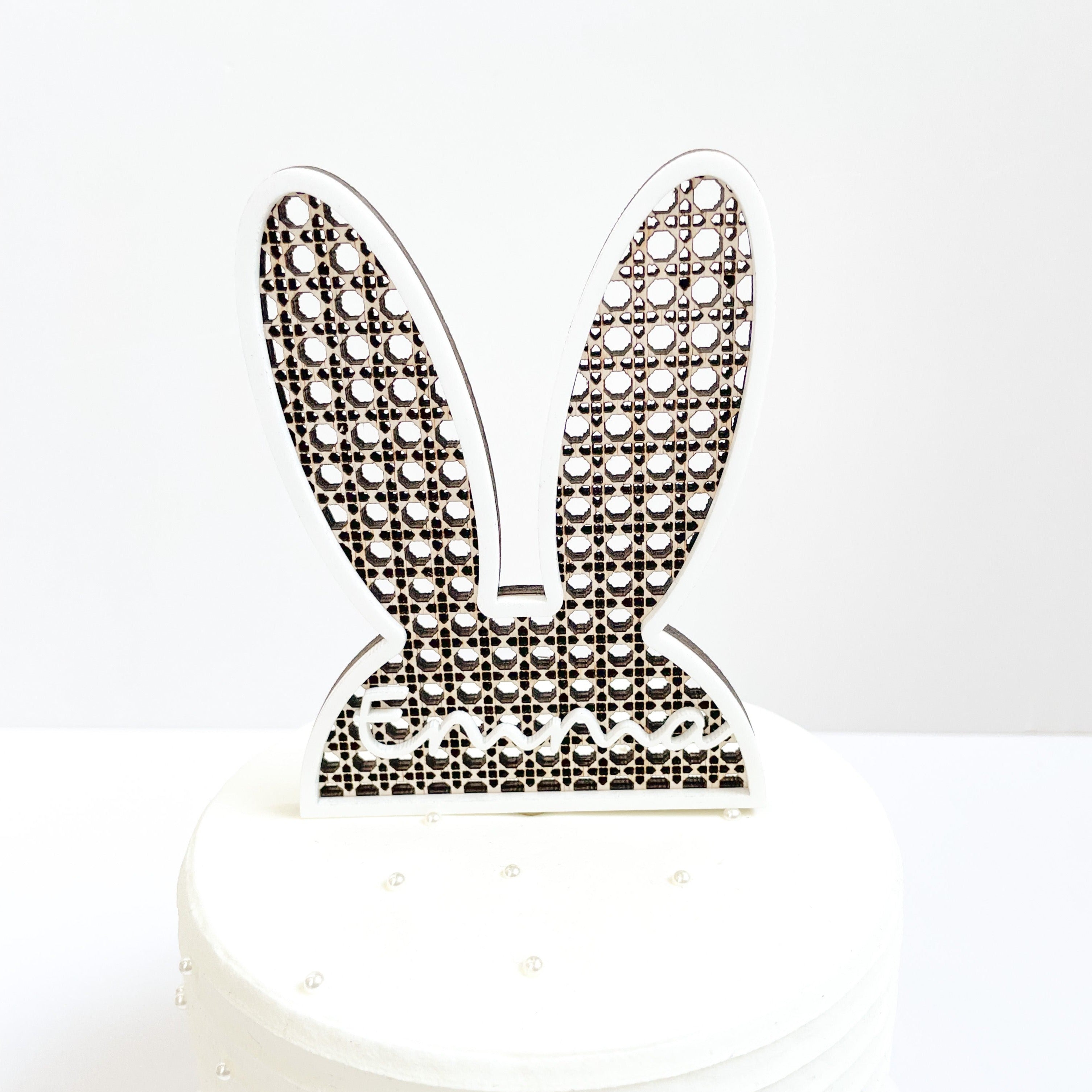 Urban Li'l Rattan Bunny Cake Topper