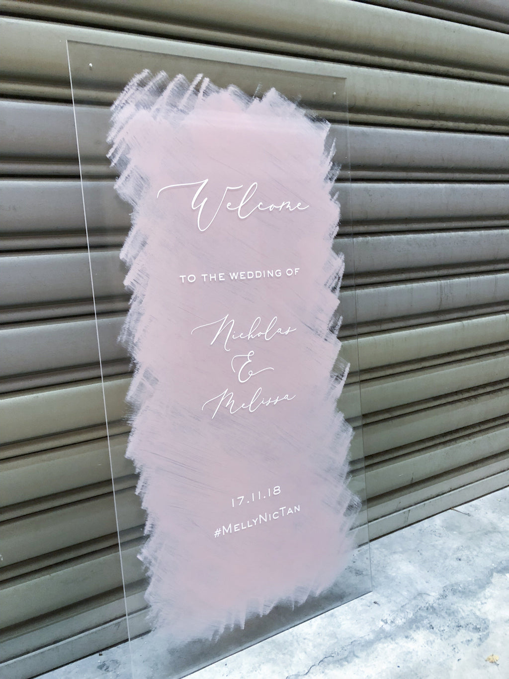 Welcome Wedding Hand-painted Acrylic Signage