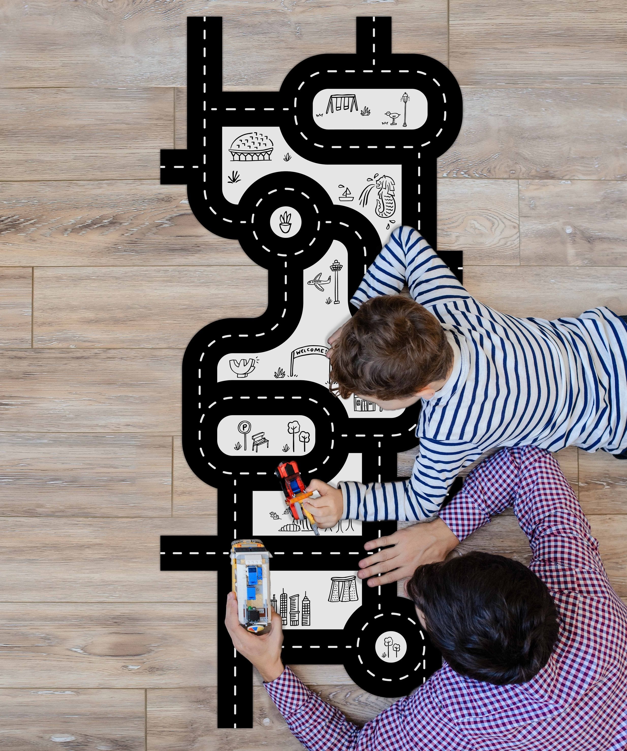 Car Track Fabric Floor Decal